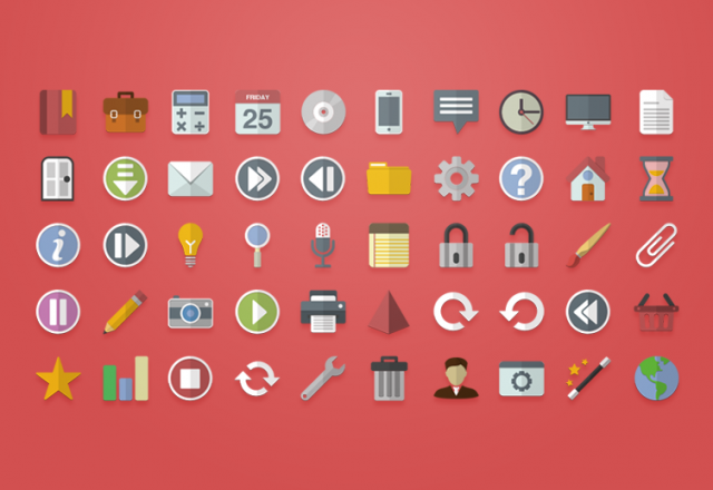 Ícones em Flat design download grátis - Bons Tutoriais